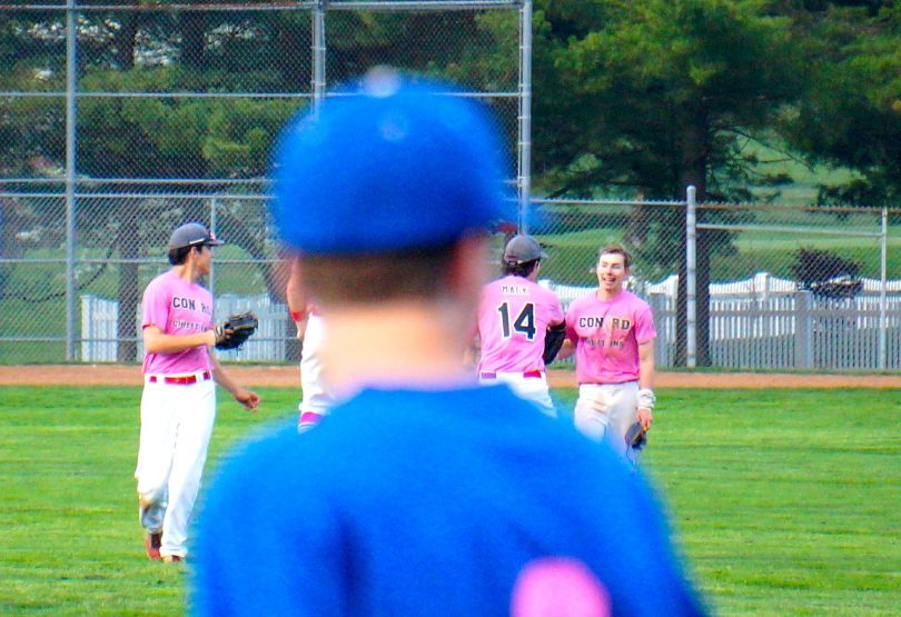 patrick baron (at far right) makes final play of game leaping catch ...