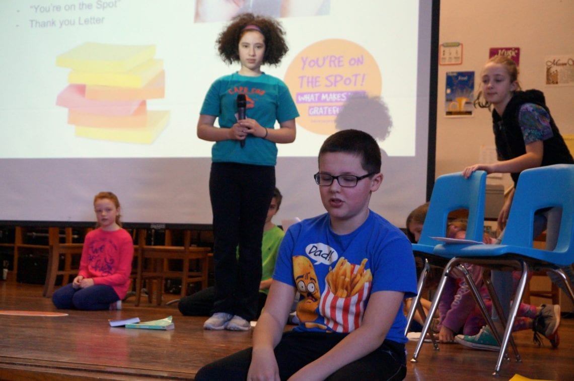 aya and charlie in kindness card skit - We-Ha | West Hartford News