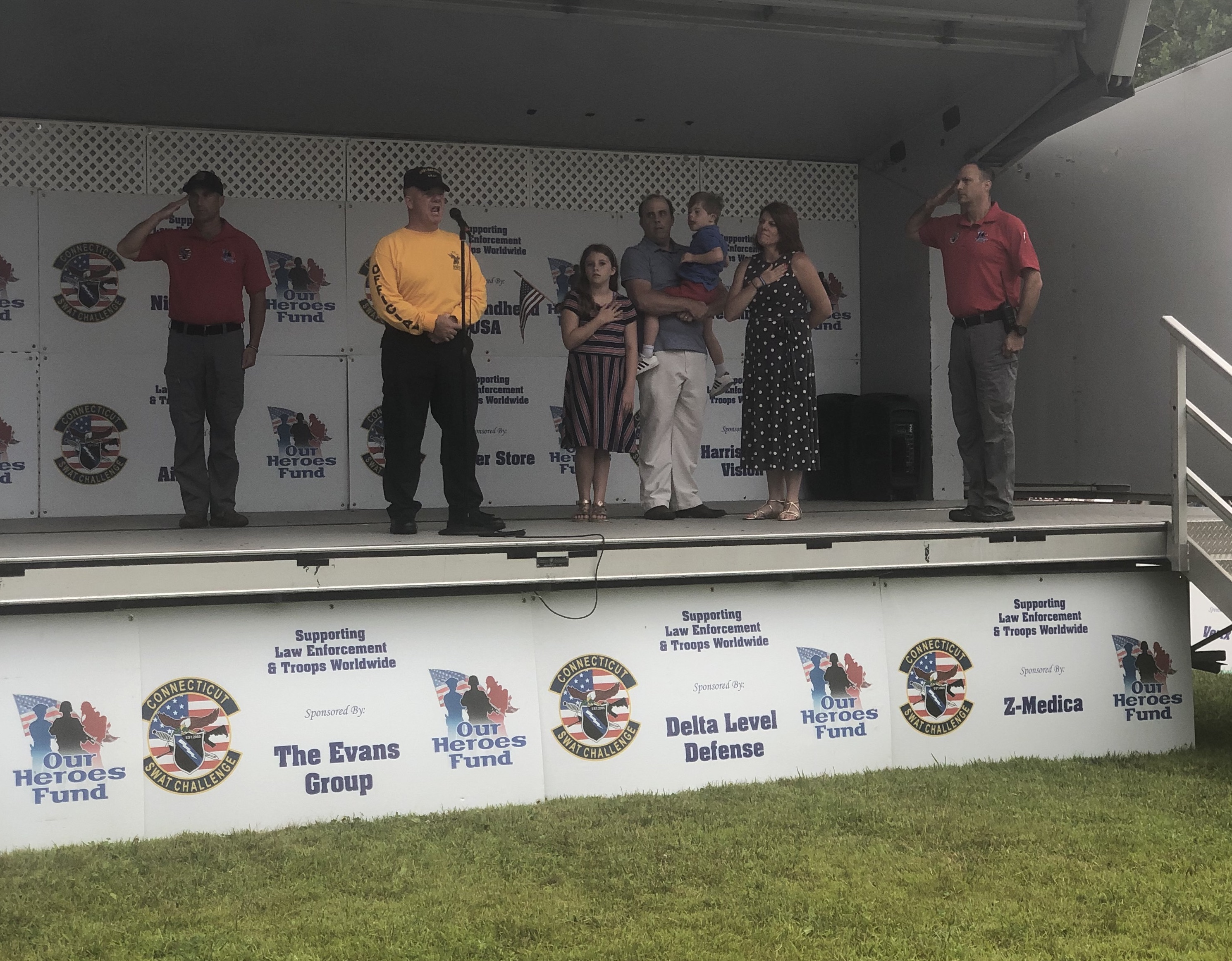 The Daly Family on-stage at the CT Swat Challenge during the National ...