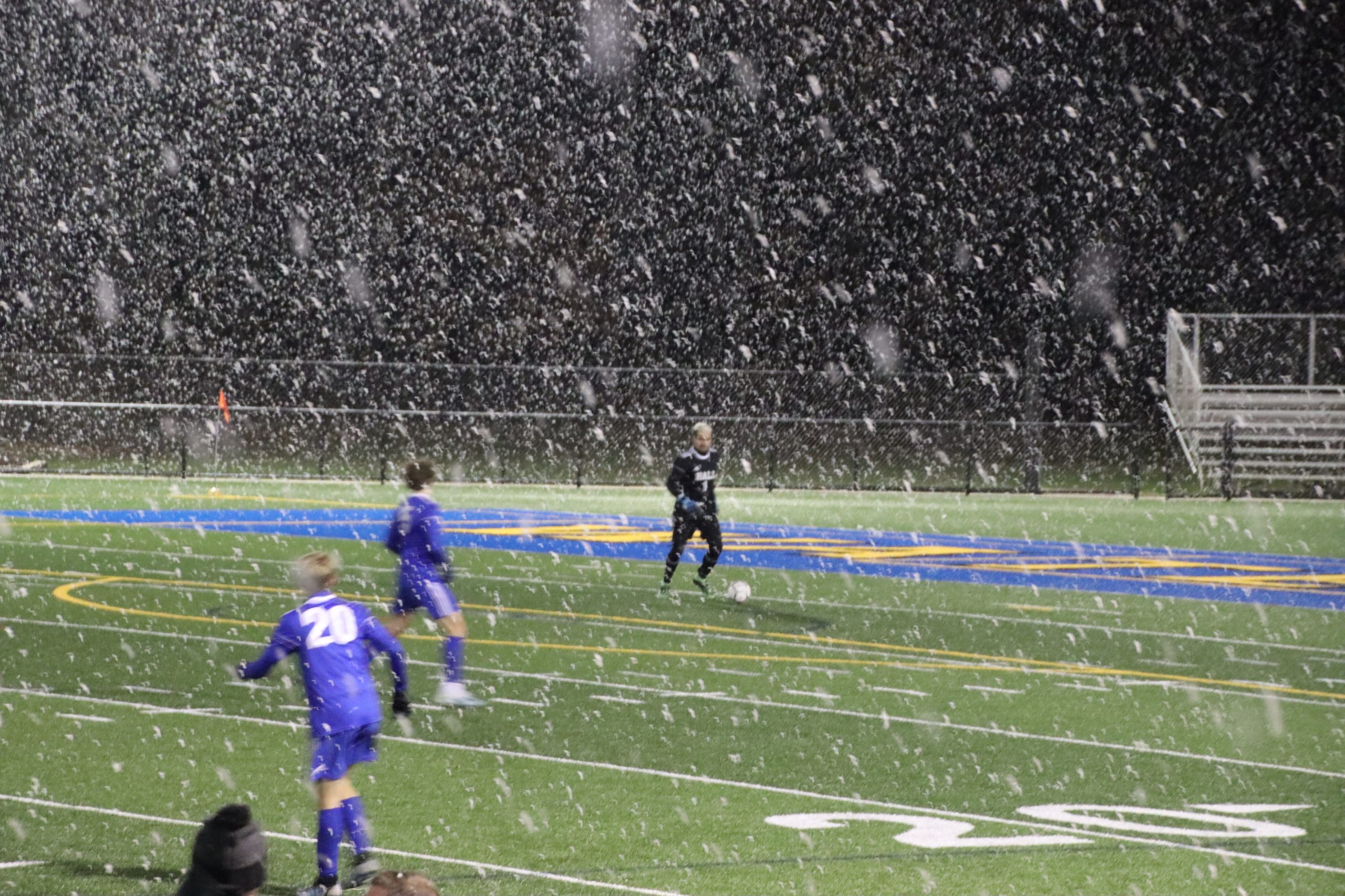 Hall Goalie Tyler Fairchild Battles The Conditions In The Titans ...