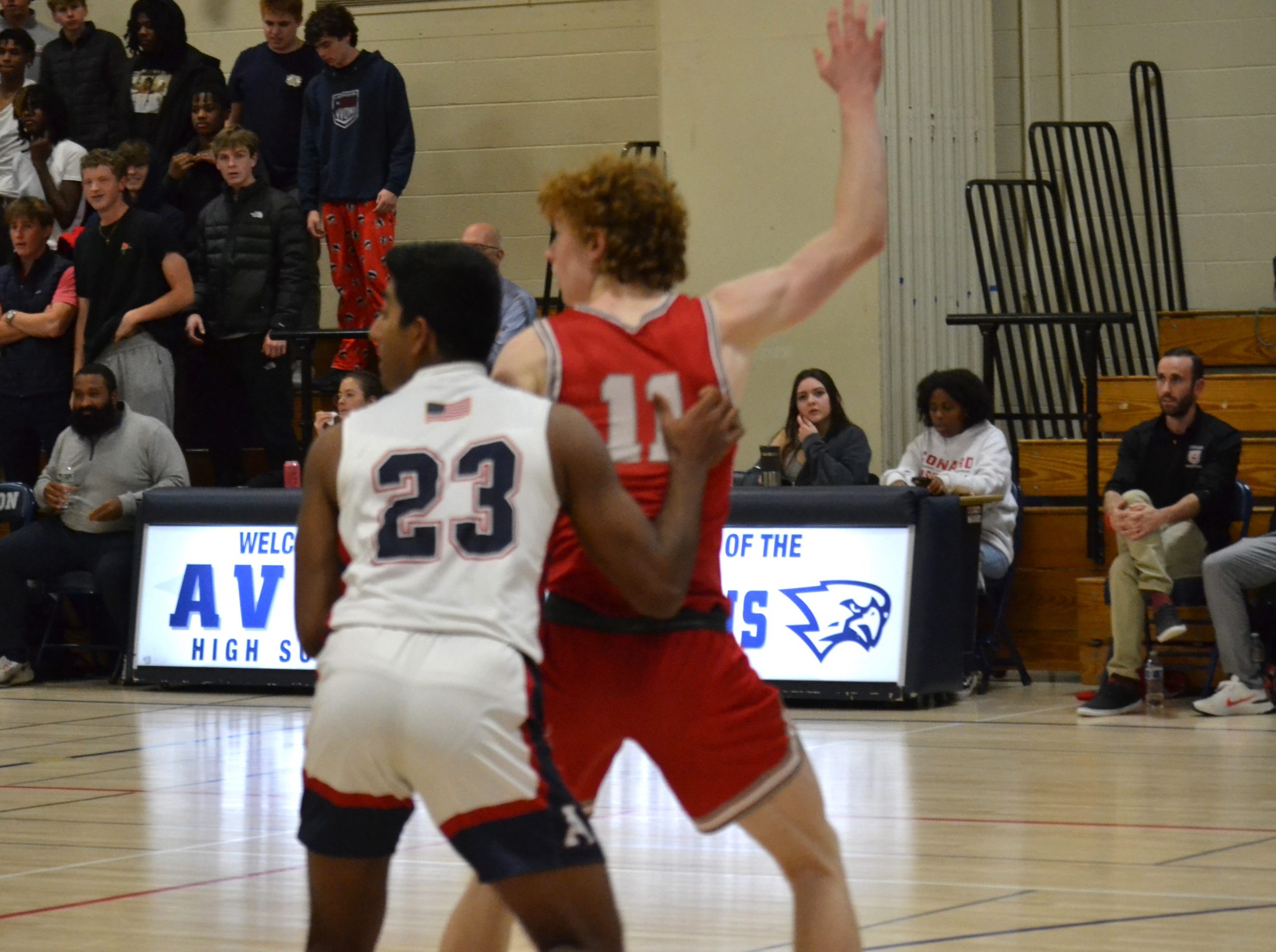 Avon's Raveend Chandramohan (23) Guards Conard's Riley Fox (11) - We-Ha ...
