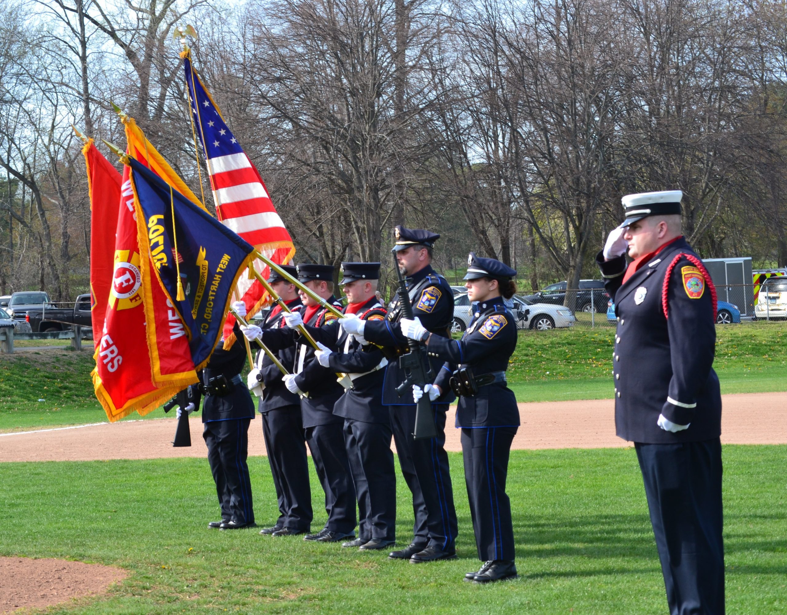 A detachment of members of the West Hartford Fire and Police ...