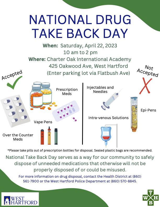 Take Back Day April 2023 Flyer - We-Ha | West Hartford News