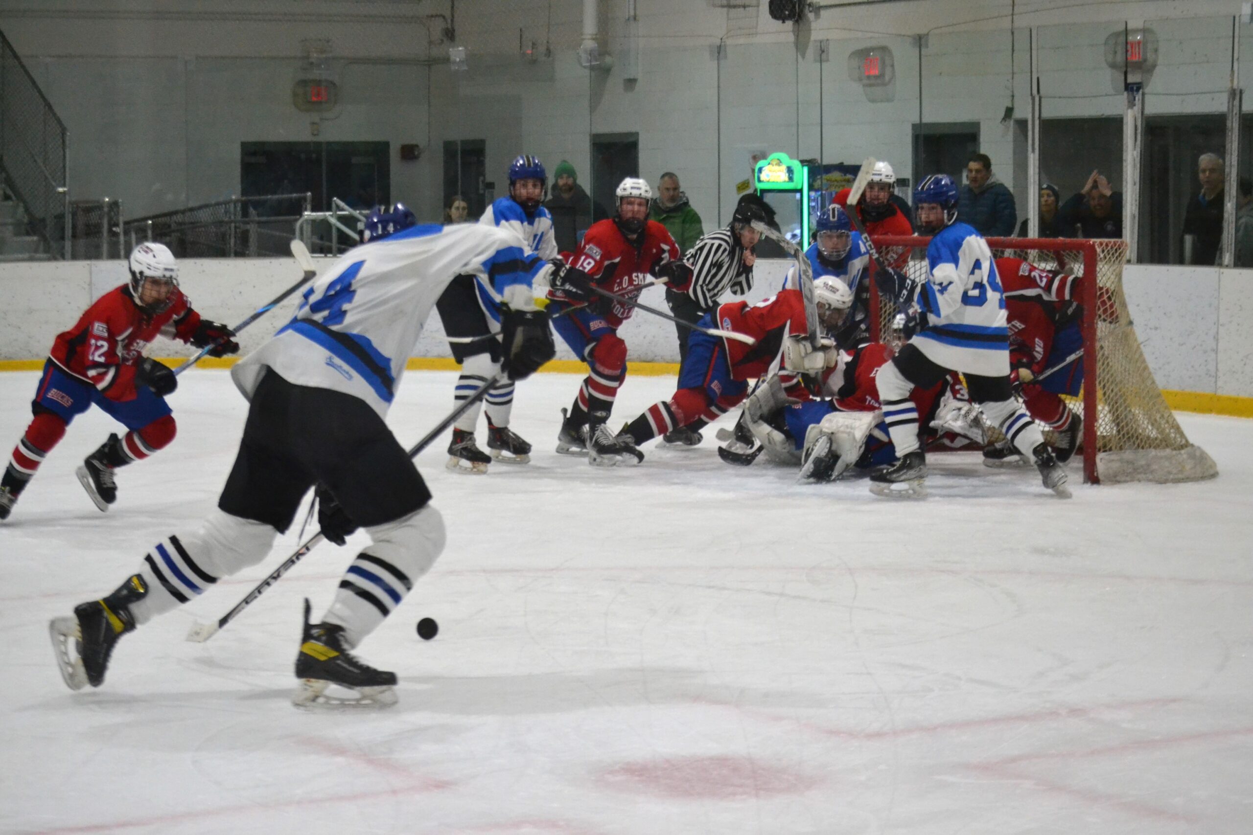 Declan Stone looks to find a whole in the pile of players as the clock ...