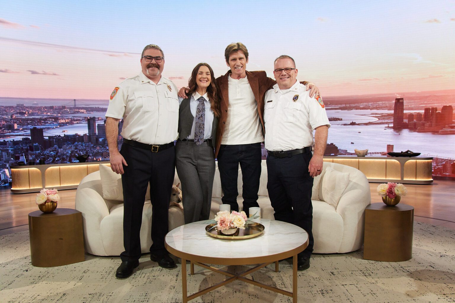 West Hartford Firefighters Surprise Denis Leary on Drew Barrymore Show ...
